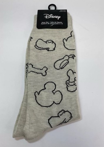 Disney Mickey Donald Pluto Outline Pair Crew Socks Men’s Shoe Size 6-12 ...