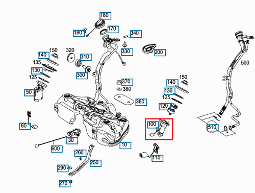 MERCEDES BENZ C W204 Fuel Tank Left Suction Jet Pump A2184700994 NEW ...