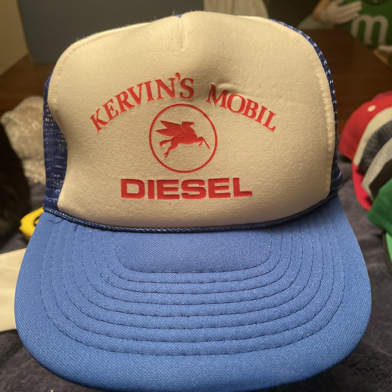 Vintage Mobil Pegasus Trucker Hat Snapback Oil Gas Ke… - Gem