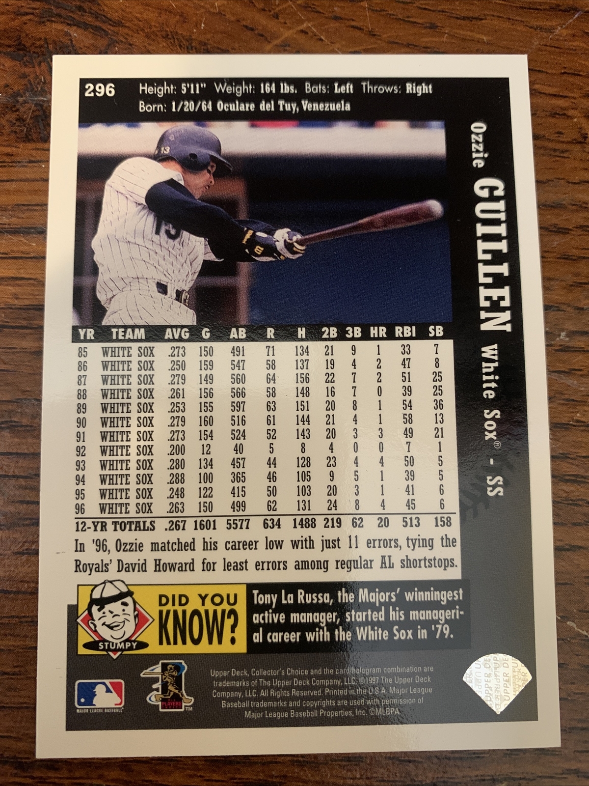 1997 Upper Deck Collector's Choice - Ozzie Guillen #296 for sale online ...