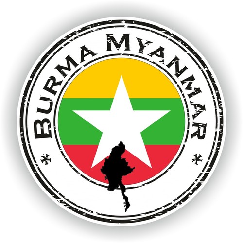 Myanmar Burma Asia Round Flag Sticker / High Resolution Vinyl ...