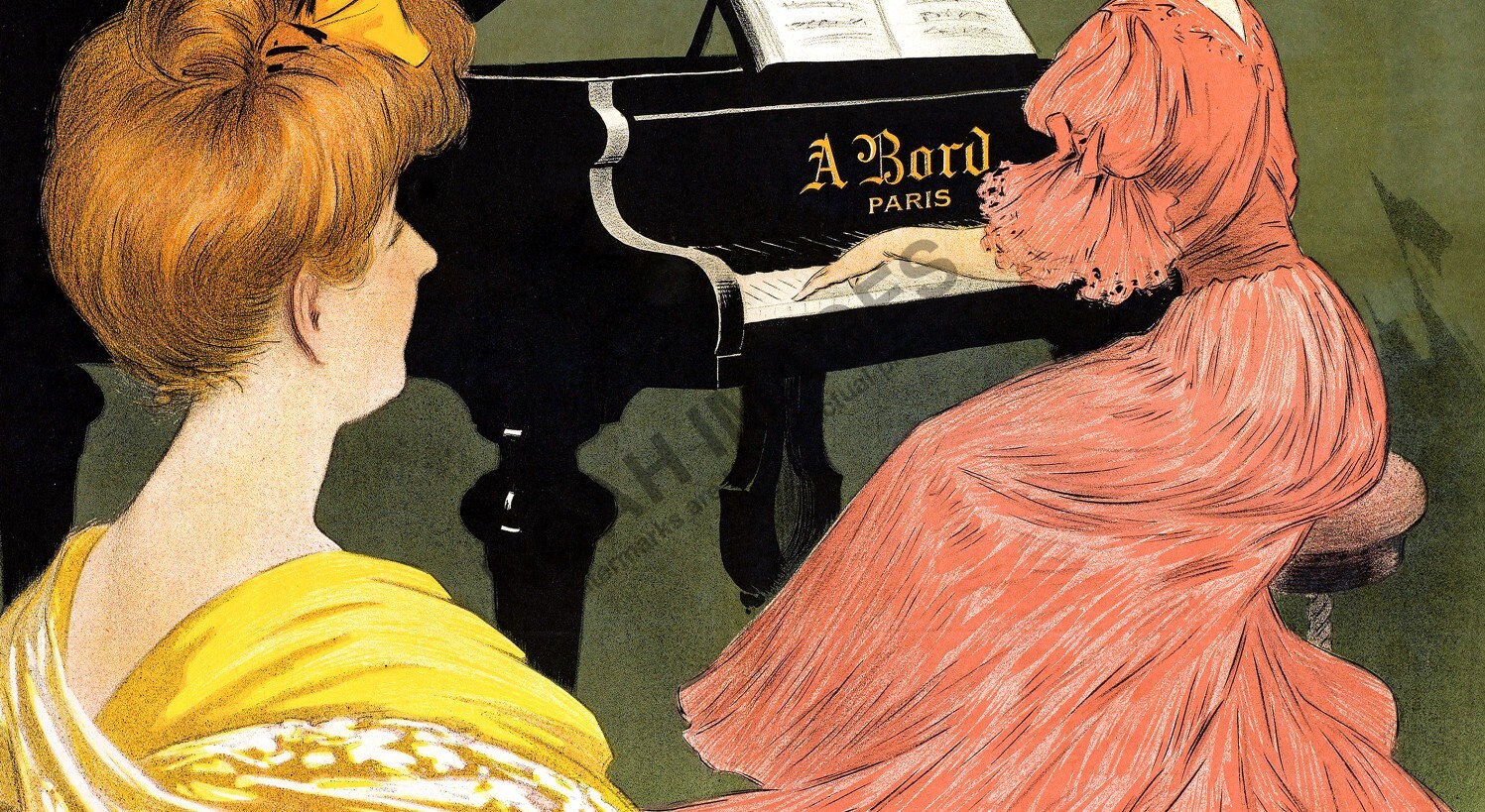 A Bord Pianos Paris vintage piano ad poster 16x24 | eBay