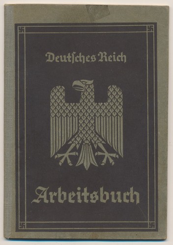 WW1 WW2 German Deutsches Reich Arbeitsbuch ID book paperwork vet estate ...