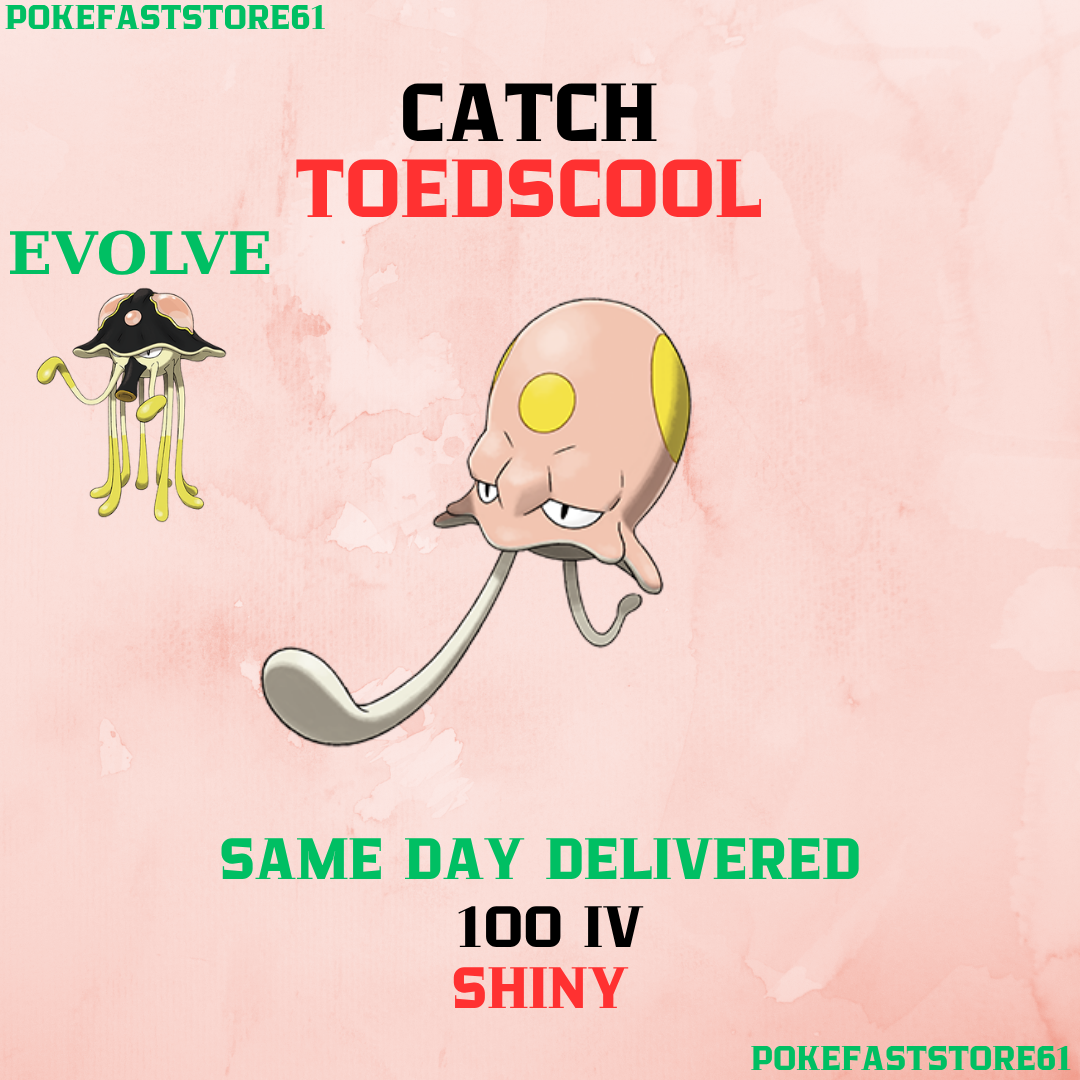 Toedscool Pokemon Go 100 iv Catch Great-Ultra Rank 1-10 XL Candy Shiny ...