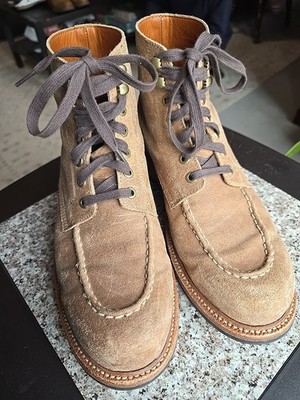 GRANT STONE Brass Boot In NATURAL Wax Commander Size 9.5E. | eBay