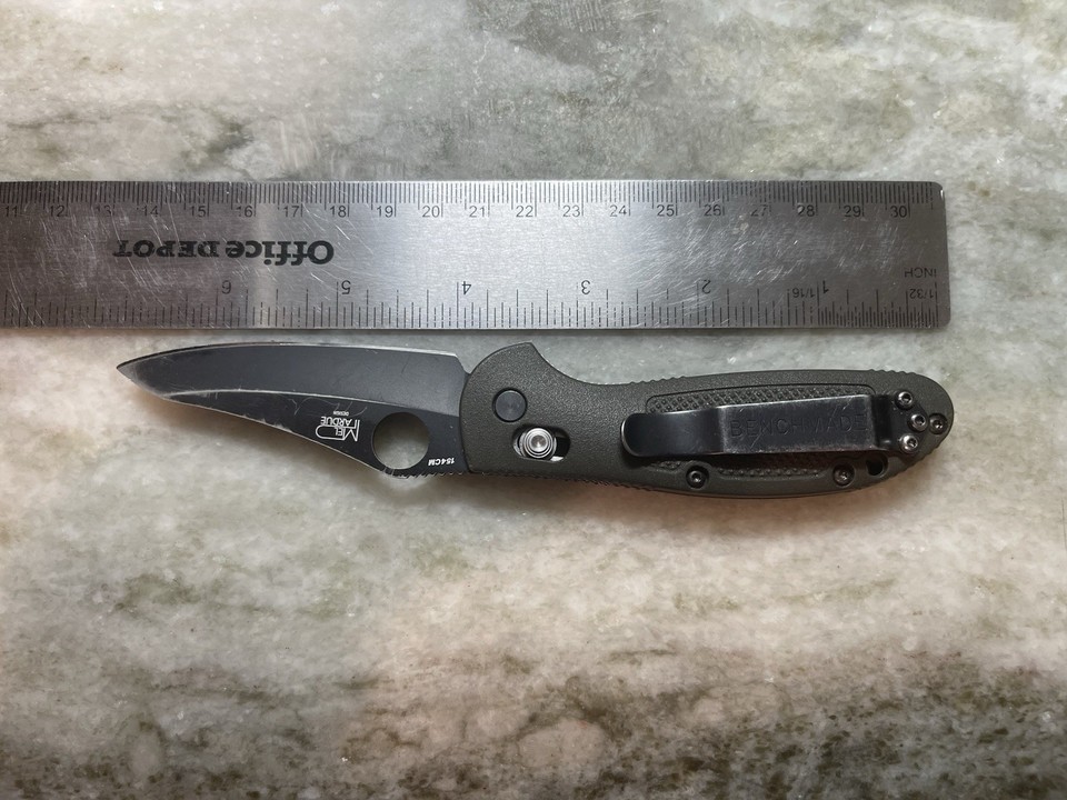 Benchmade 555 154cm Mel Pardue Griptilian Olive Serrated Folding Knife ...