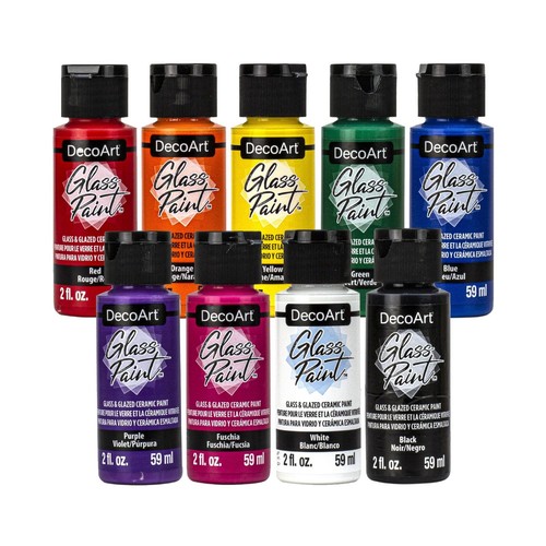 Glass Paint, Primary Color Set, Acrylic Paint Ideal for Glass and ...