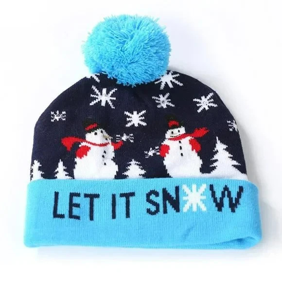 LED Let It Snow Pompom Hat NEW Lights Up | eBay