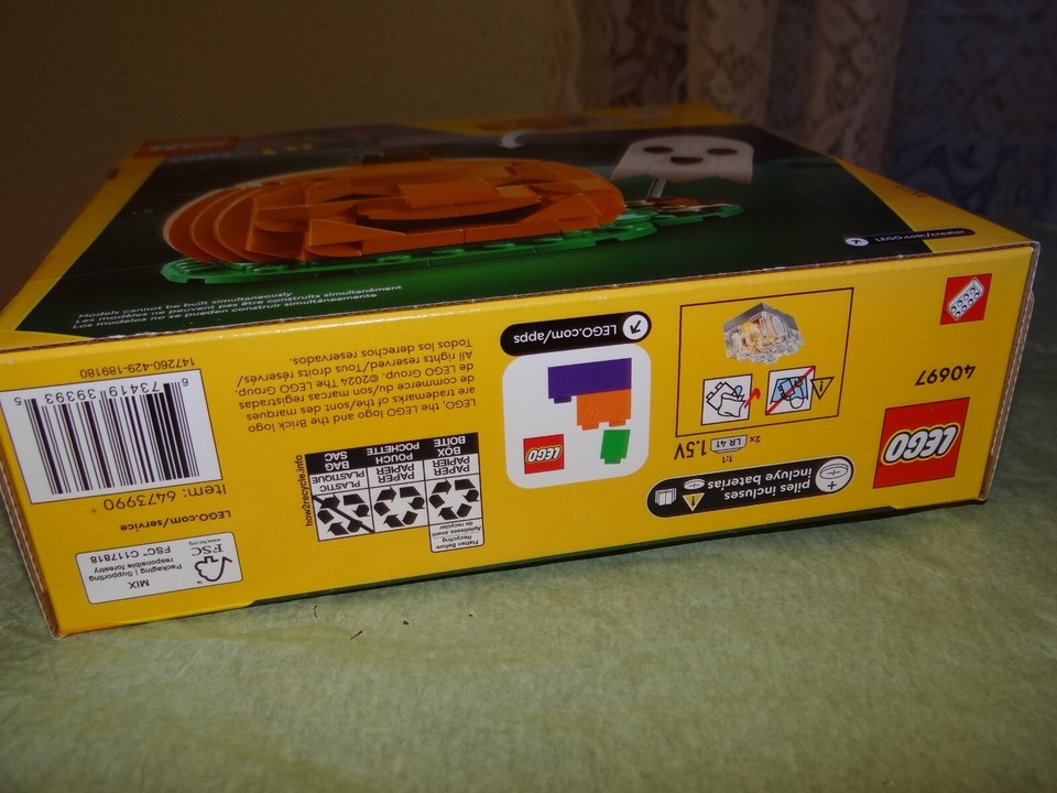 Lego 40697 Creator Halloween Pumpkin 254 pcs Light Brick Included! NEW ...