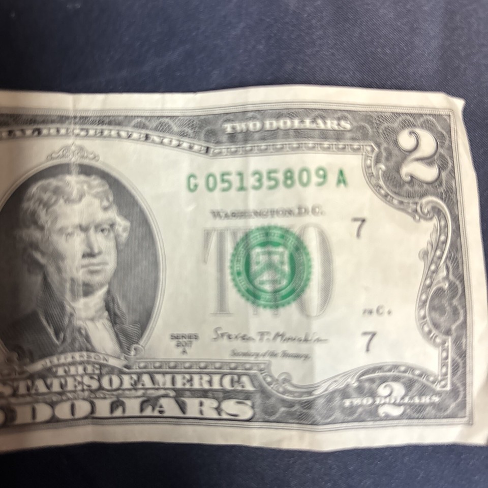 2 DOLLAR BILL 2017 Series RARE Low Serial Number. | eBay
