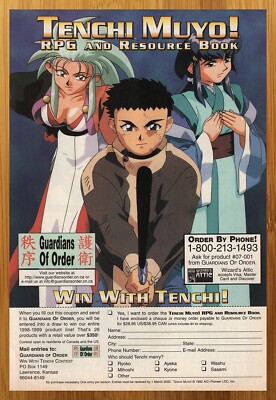2000 Tenchi Muyo! RPG/Resource Book Print Ad/Poster Manga Anime Game ...
