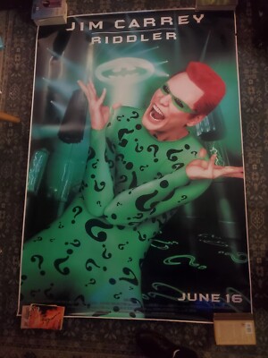 BATMAN FOREVER 4' x 6' Bus Stop Movie Poster (Jim Carrey as Riddler ...