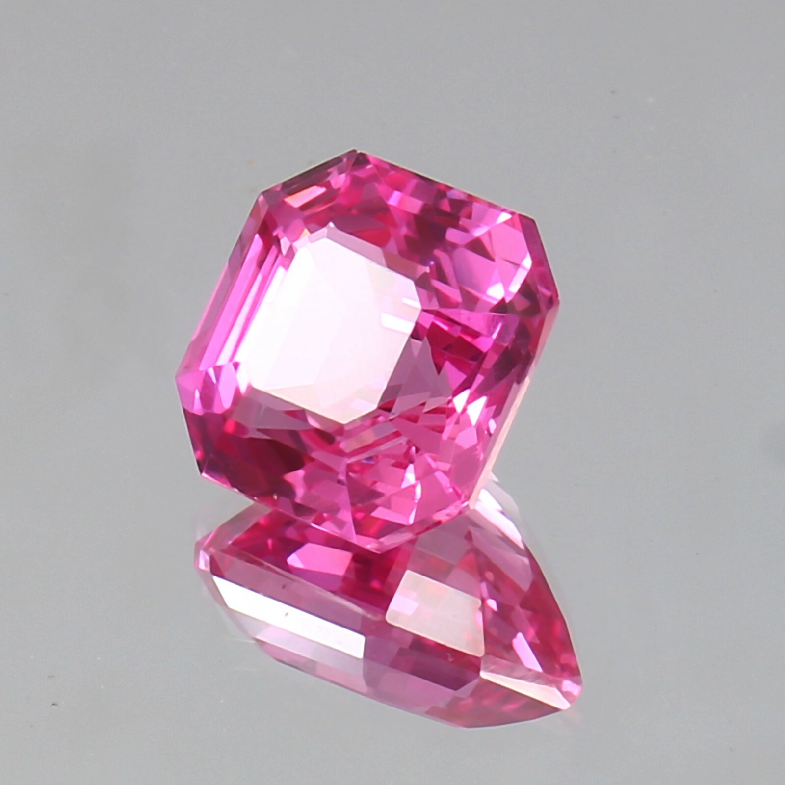 8.00CT Natural Flawless Pink Ceylon Sapphire Asscher Loose Cut Gemstone ...