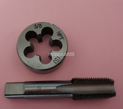 1pc HSS Machine 3/8-18 NPT Plug Tap and 1pc 3/8-18 NPT Die Threading ...