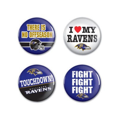 Baltimore Ravens Wincraft NFL Button Pins 4 Pack 1-1/4" Round | eBay