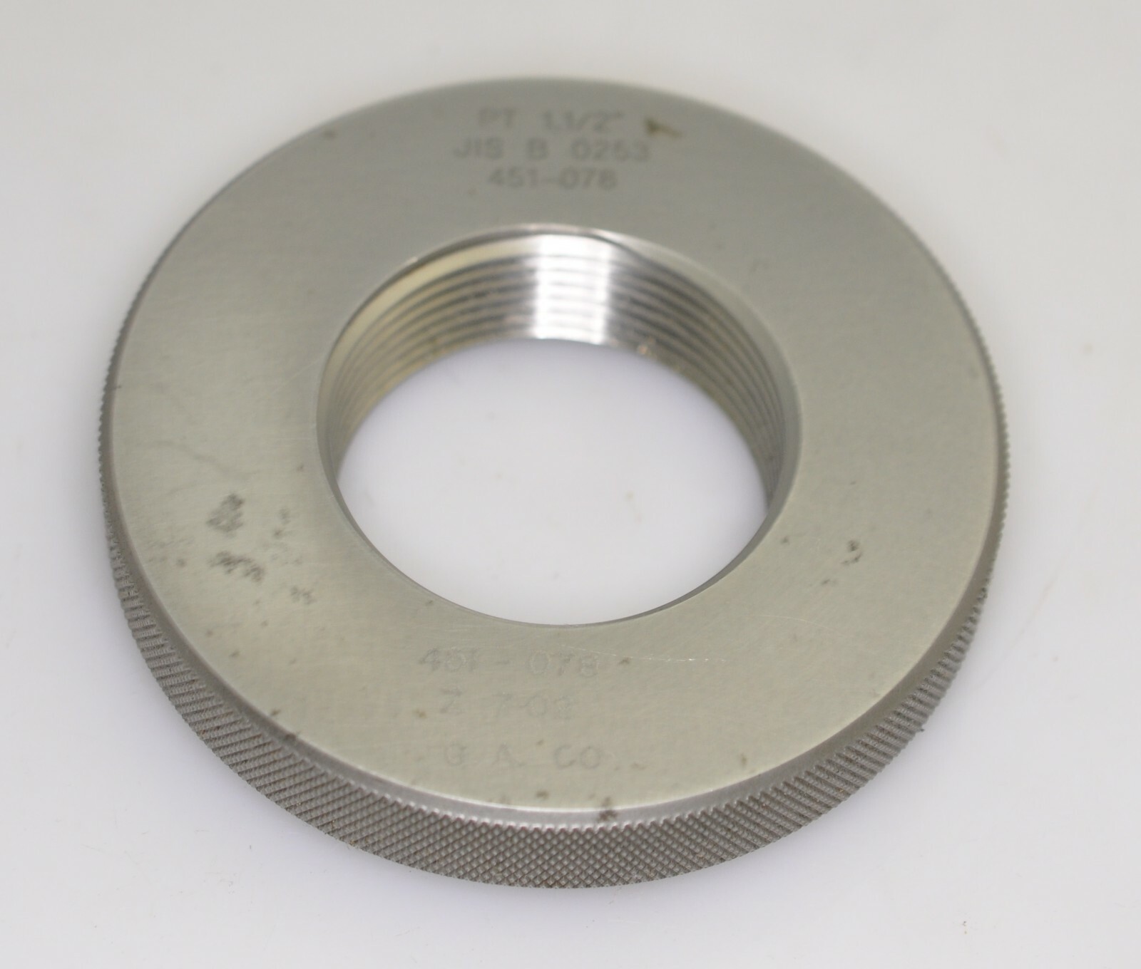 PT 1-1/2 JIS B 0253 ~ Japanese Ind Std ~ Pipe Thread Ring Gage ~ Gage ...