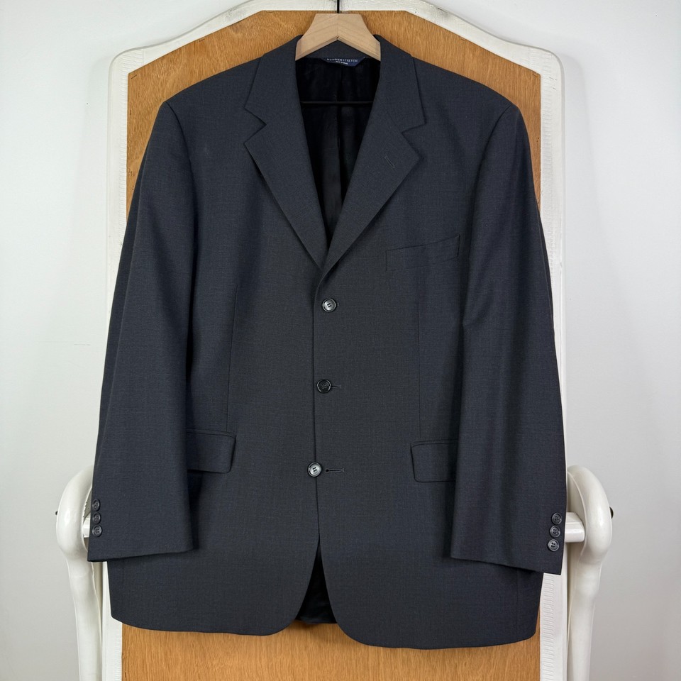 Brooks Brothers Suit Mens 43R Gray 3 Button Wool Stretch Pants 34x32 ...
