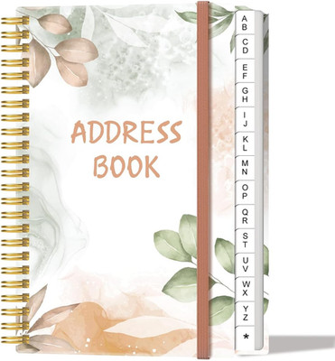 Address Book with Alphabetical Tabs Small Spiral Notebook Contacts ...
