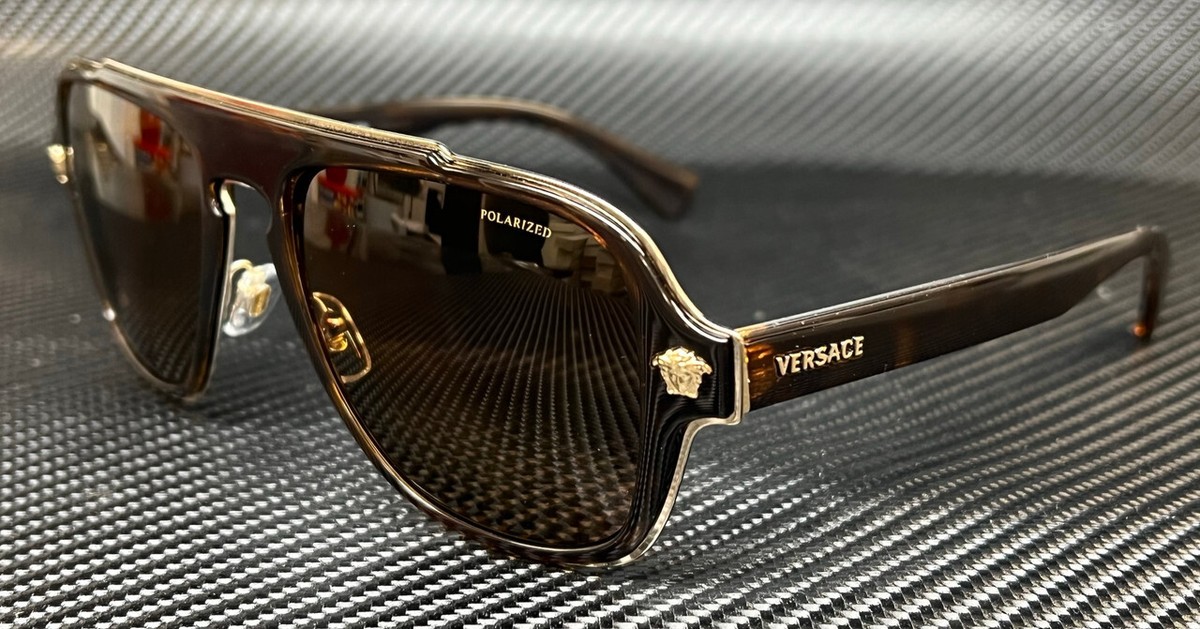 VERSACE VE2199 1252LA Brown Orange Polarized Men's 56 mm VERSACE VE2199 1252LA Brown Orange Polarized Men's 56 mm