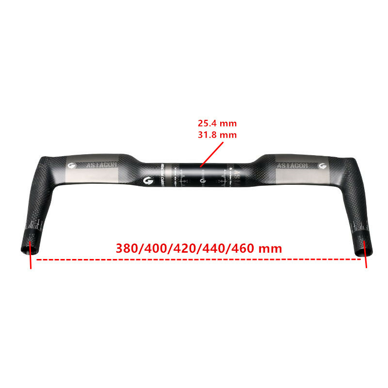3K Carbon Fiber Road Bike Handlebar TT Base Bar Cycling Bullhorn Bar 25 ...