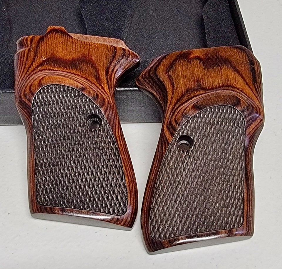 Bersa Thunder Firestorm 22 380 Pistol Grips REAL ROSEWOOD checker | eBay