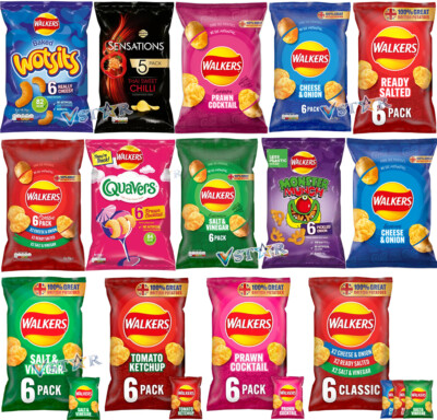 Walkers Chips Crisps Variety Mixed Deliciously Light & Crispy Chips ...