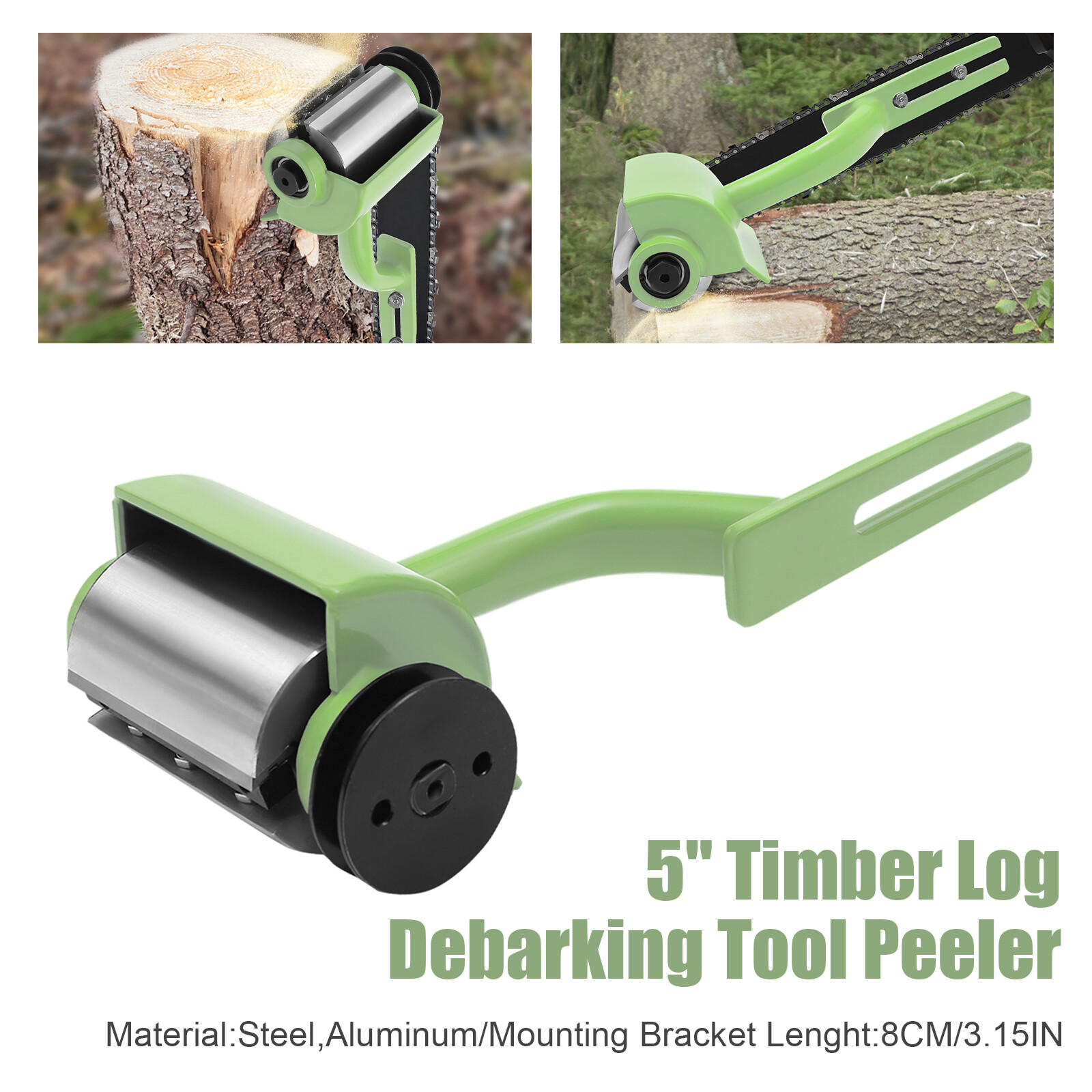 5in Timber Log Debarking Tool Peeler Wood Grooving Chainsaw Debarker ...