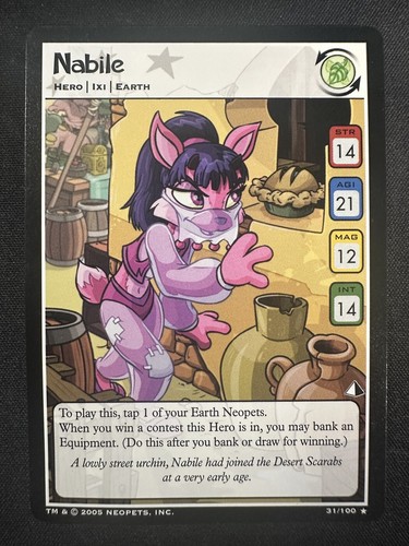 Neopets Nabile 31/100 Lost Desert Hero Non Holo Rare | eBay