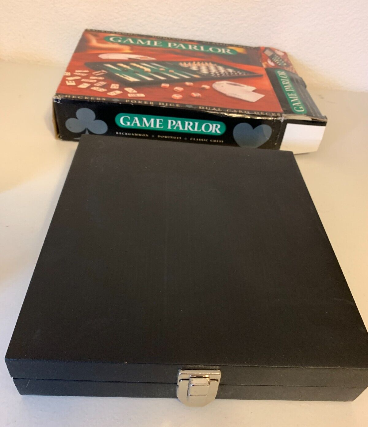 'Game Parlor' Set w Travel Case Backgammon Dominoes Chess Checkers w ...