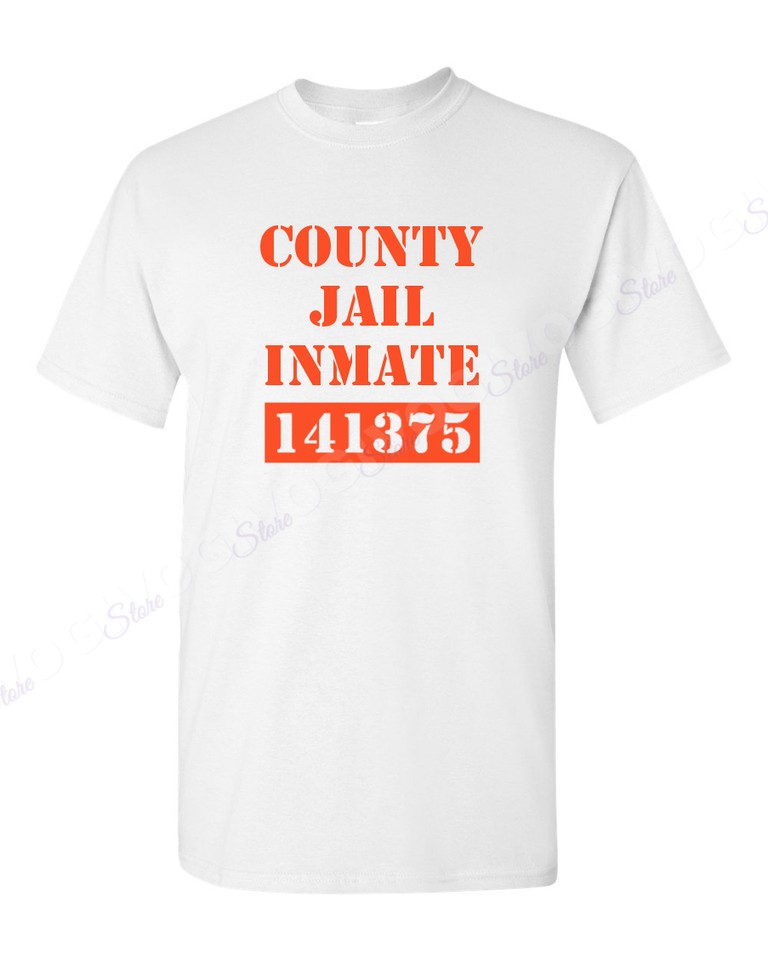 County Jail Inmate T Shirt Halloween Costume Tee Prison Funny T-shirt S ...