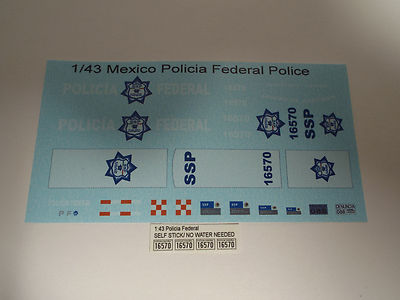 Mexico Federal Police 1:43 Water Slide Decals For FFR Dodge Charger | eBay