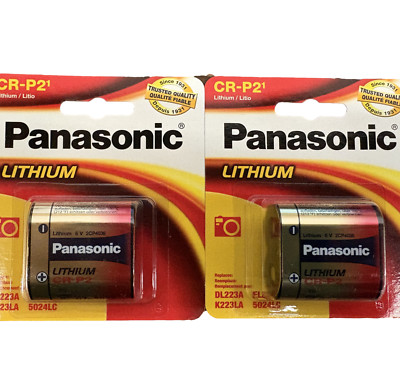 2 Pack Panasonic CR-P2 5024LC EL223AP DL223A K223LA 6v Photo Lithium ...