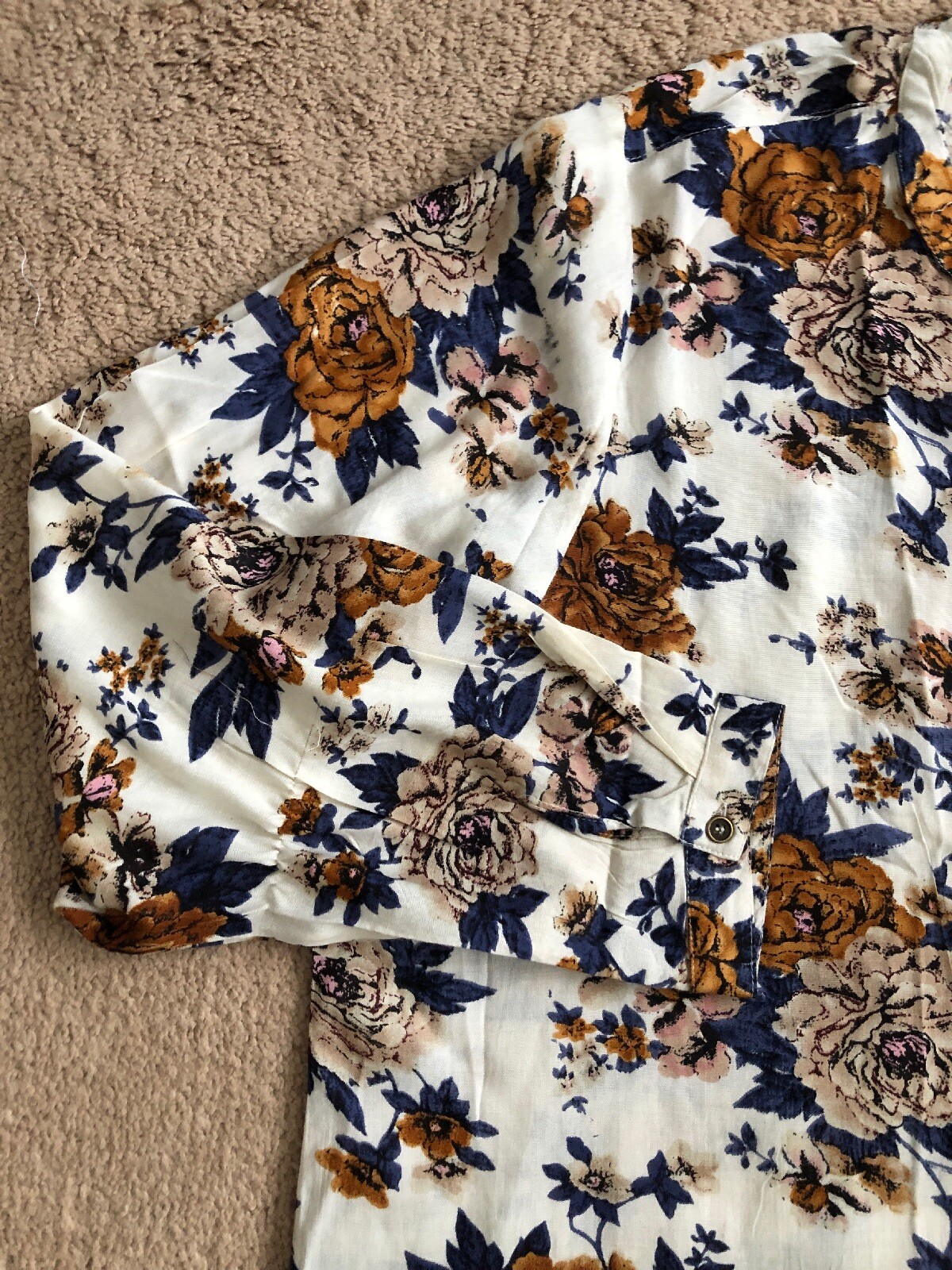 CW Classics Women’s Blouse Top Floral 100% Rayon Beige Plus Size 2X New ...