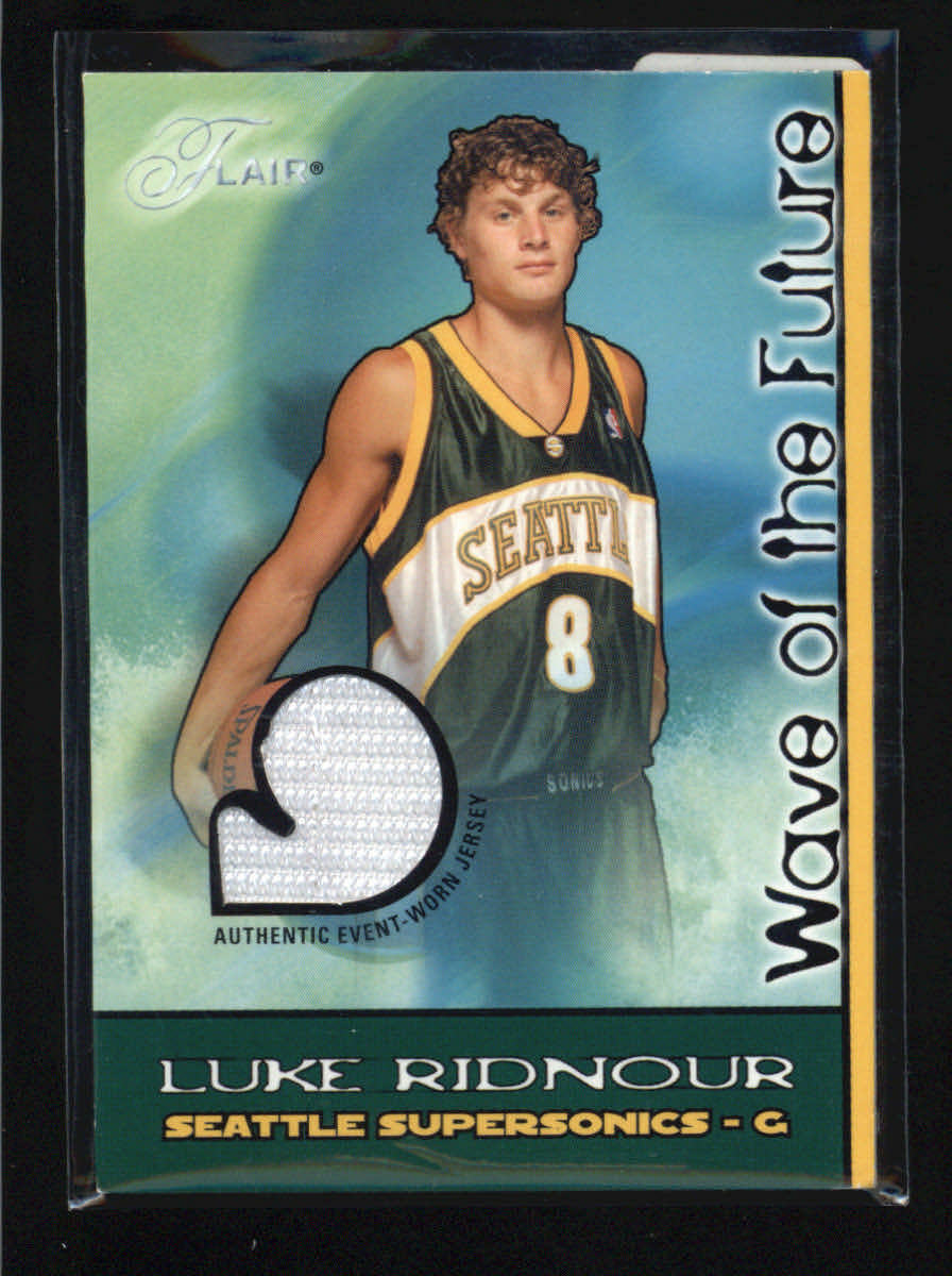 LUKE RIDNOUR 2003/04 03/04 FLAIR WAVE OF THE FUTURE ROOKIE RC JERSEY ...