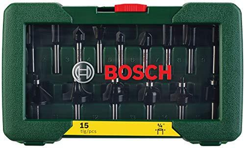 15-Piece Hard Metal Router Bit Set (for Wood, Shank 1/4", Accessory ...