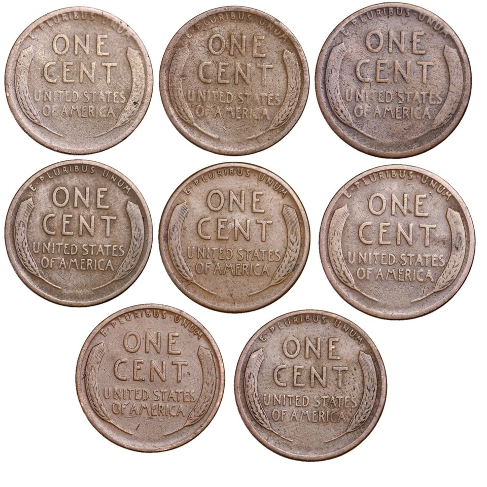 1920-S - 1929-S ALL San Francisco Lincoln Wheat Cent Pennies G/VG (8 ...
