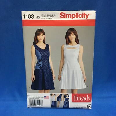 Simplicity 1103 UNCUT OOP Sewing Pattern Dropped Waist Dress Misses 6 ...