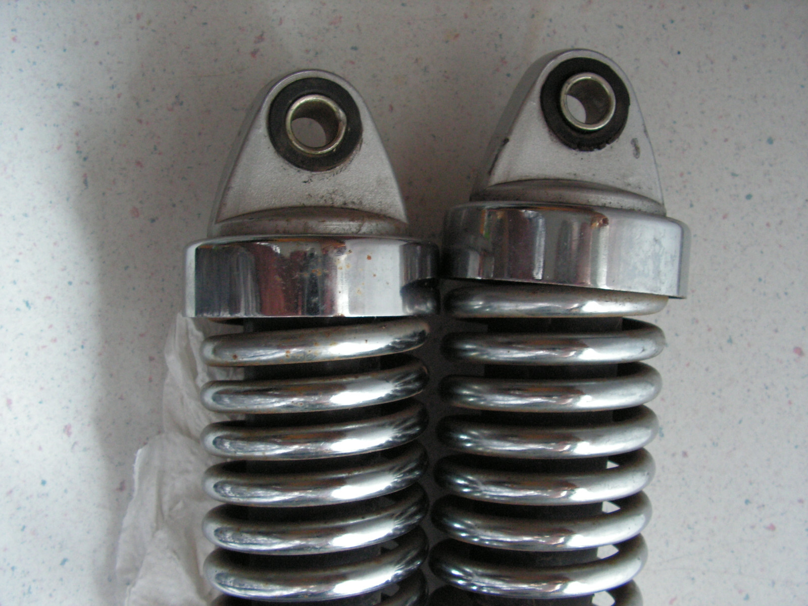 VINTAGE CHROME MOTORCYCLE REAR SHOCKS 13.25 EYE TO EYE | eBay