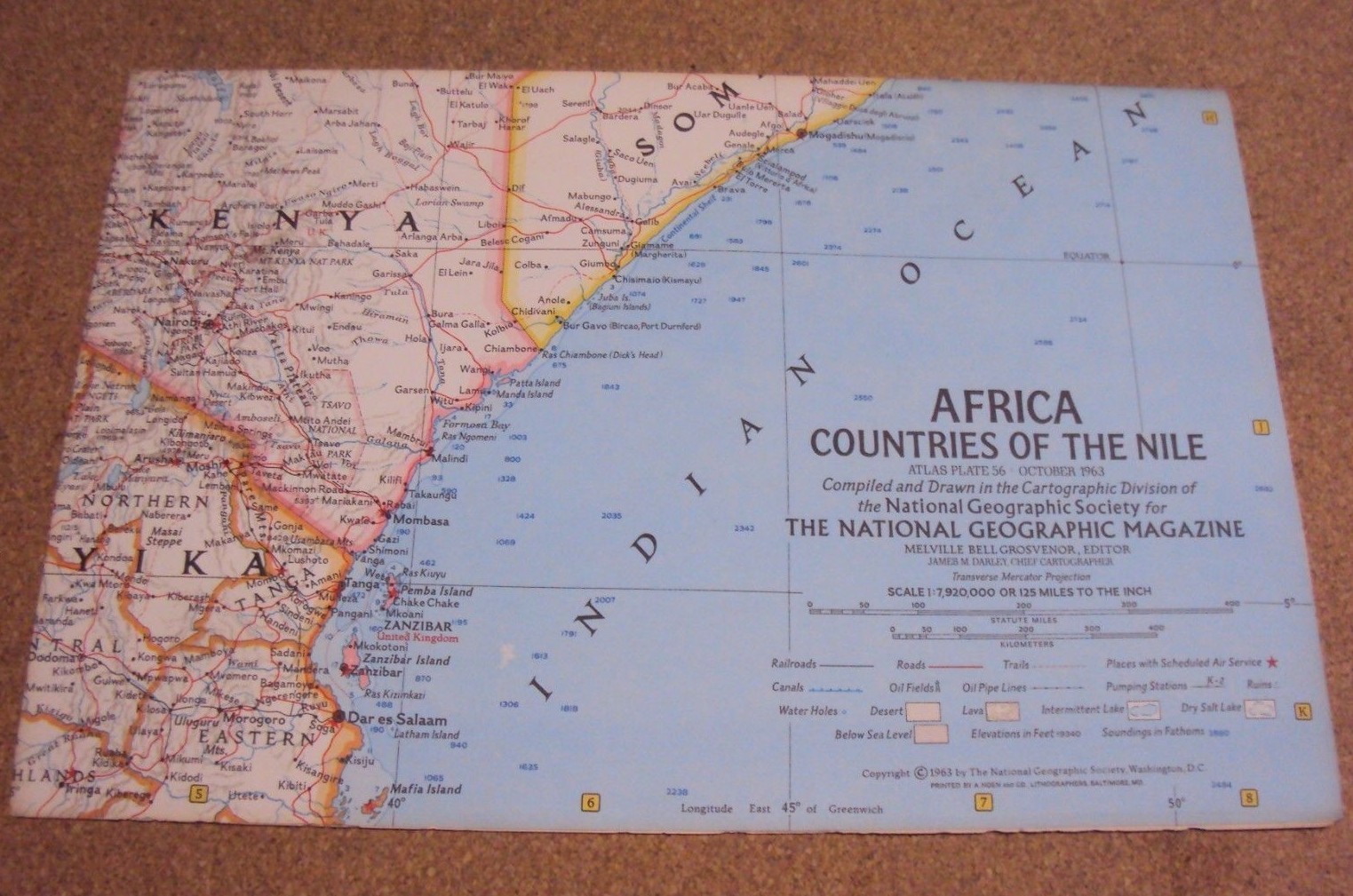 Vintage National Geographic October 1963 Map Poster Africa Countries of ...