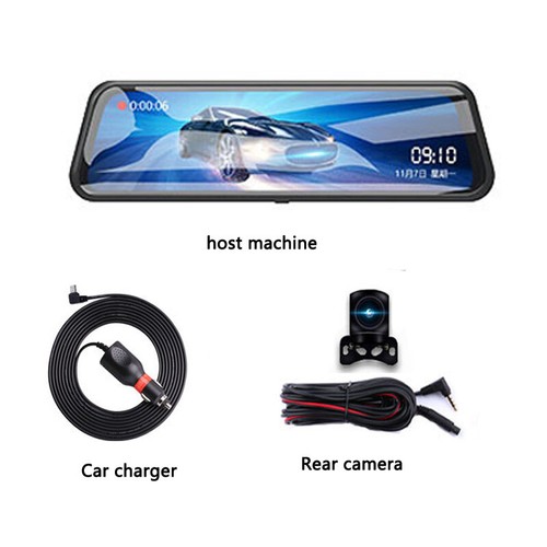 7" 1080P 170° Car Dual Lens DVR Rear View Mirror Video Dash Cam Parking ...