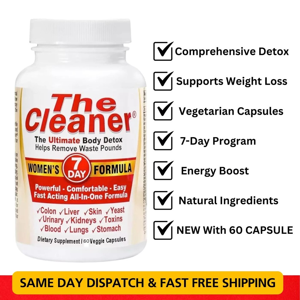 The Cleaner Women's 7 Day Formula 60 Cap Body Detox Fast Free 1st Class ...