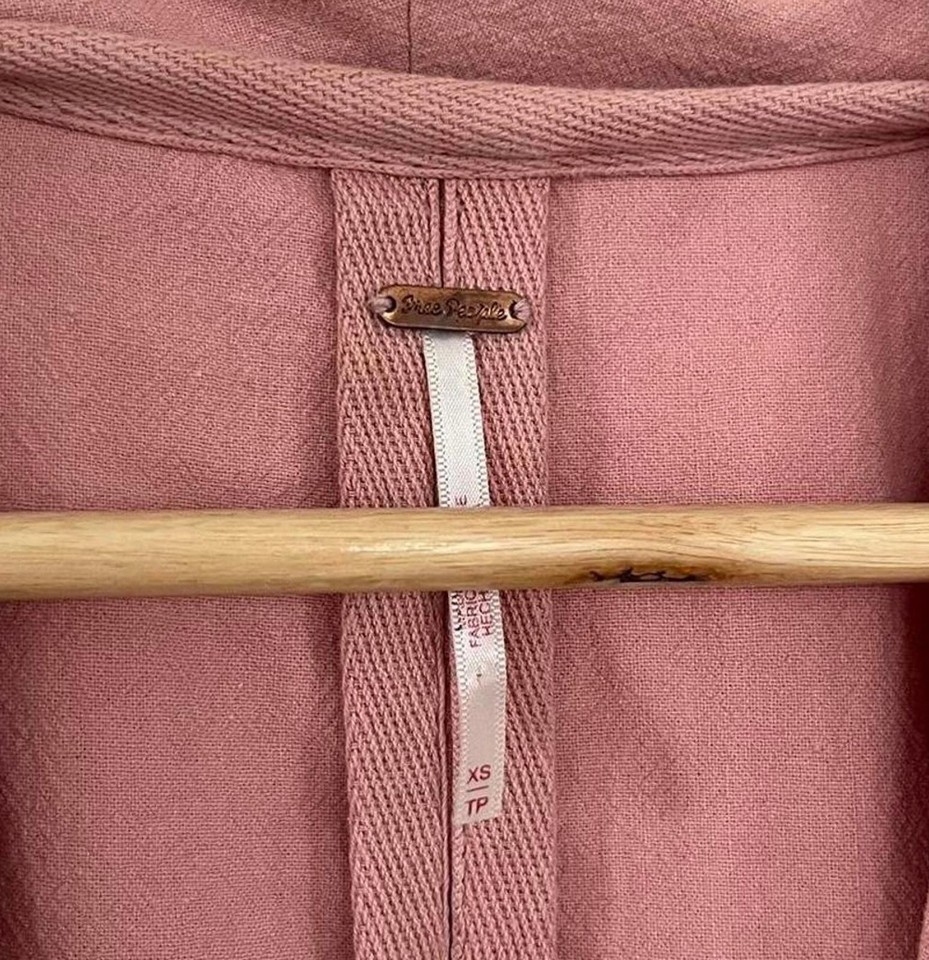 Free People dusky pink pure cotton oversized lightweight blazer | eBay