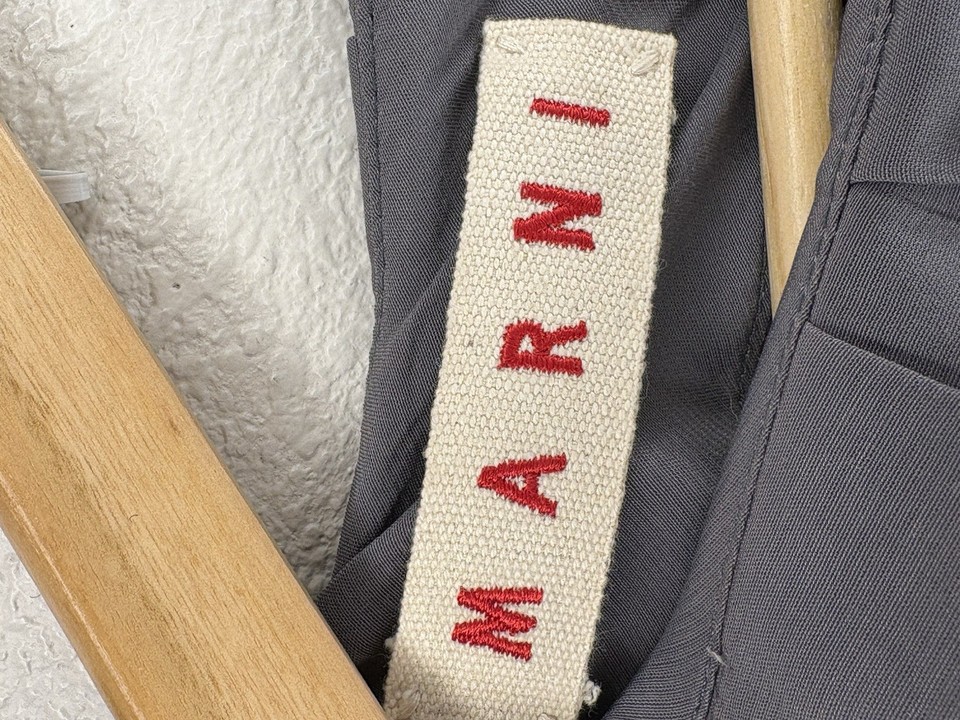 Vintage MARNI Gray Mid-length Ruffled Shift Dress Size 6 | eBay