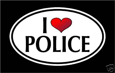 5.75" I LOVE POLICE vinyl decal sticker..law cops | eBay