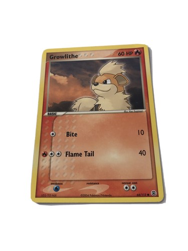 Pokemon Growlithe Card (Fire Red & Leaf Green Set) 64/112 NM “2004” Non ...