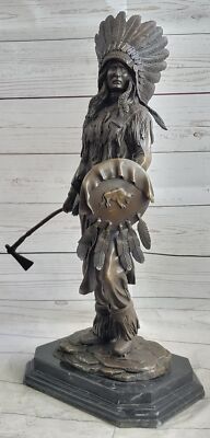 Majestic Sioux Chief Bronze Statue by Mario Nick - Native American ...
