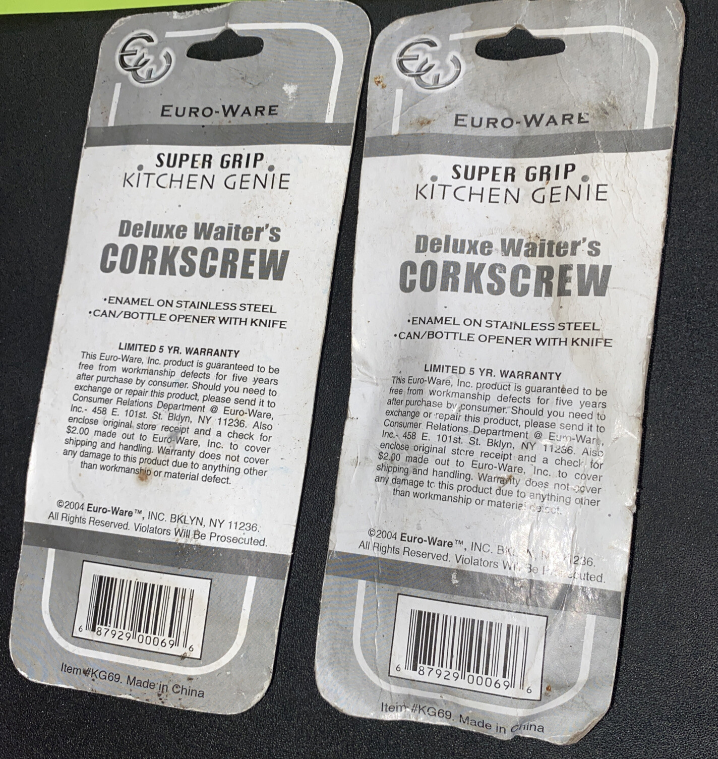 *NOS* EURO-WARE-KITCHEN GENIE-(2) WINGED CORKSCREW/BOTTLE OPENER FREE ...