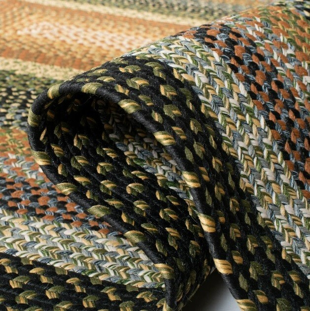 5x8 Braided Rug Country Area Farm House Cabin Rustic Tan Rectangle ...