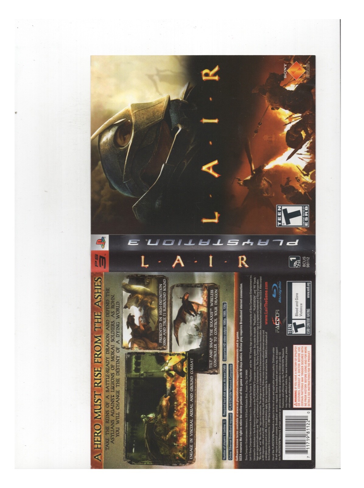 Lair PS3 ARTWORK ONLY Authentic Original | eBay