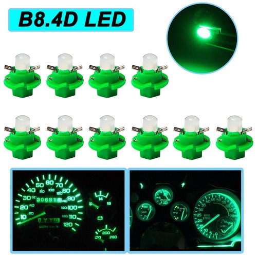 10x T5 B8.4D COB Green SMD Car LED Dashboard Dash Gauge Instrument ...